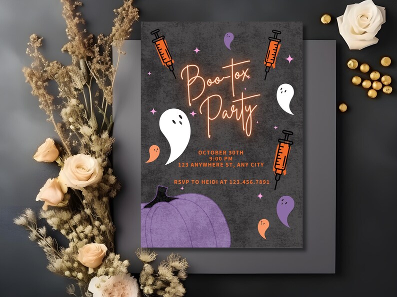 Boo-tox Bash: Spooktacular Botox Halloween Party Invitation Template - Etsy