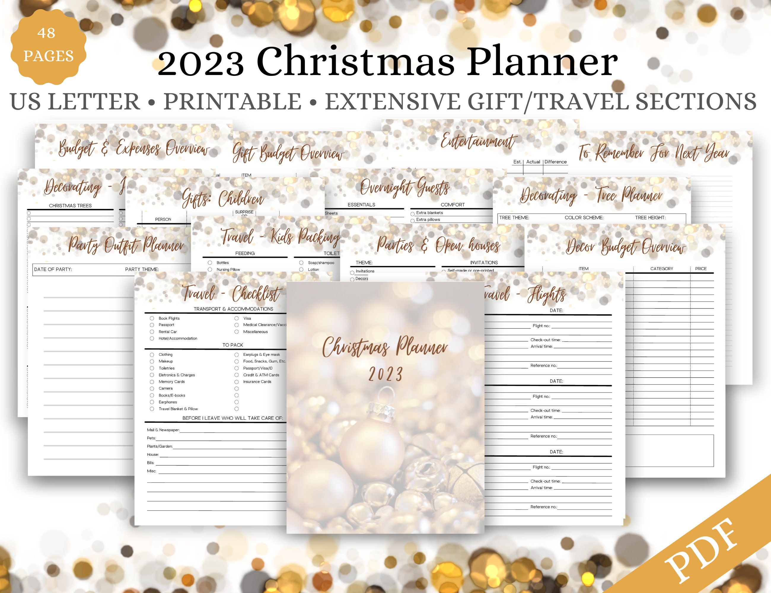 Printable Christmas Planner, Holiday Planner, Travel/gift Budget ...