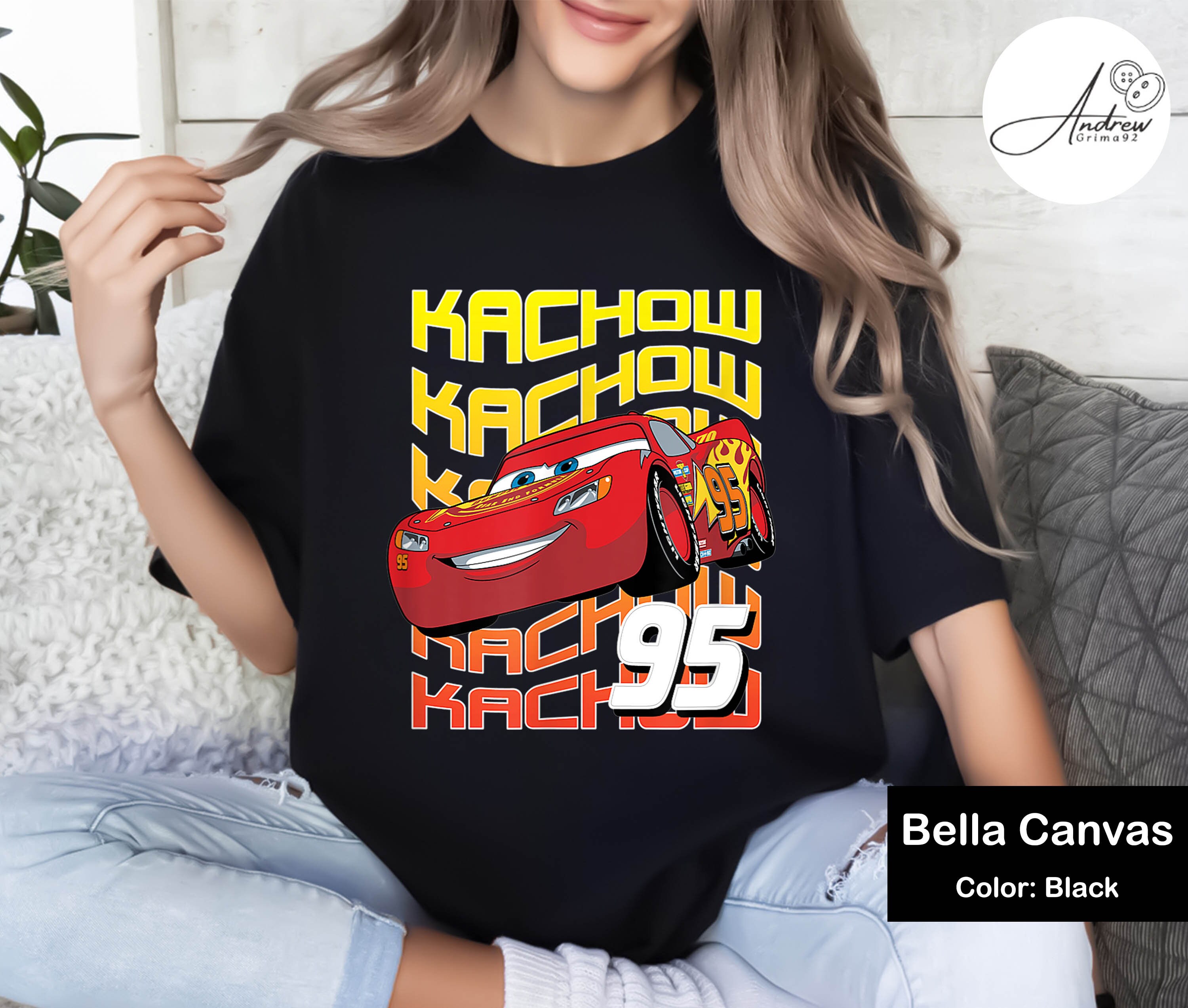 Disney Pixar Lightning Mcqueen Kachow 95 Graphic T-shirt, Tow Mater Tee, WDW Magic Kingdom ...