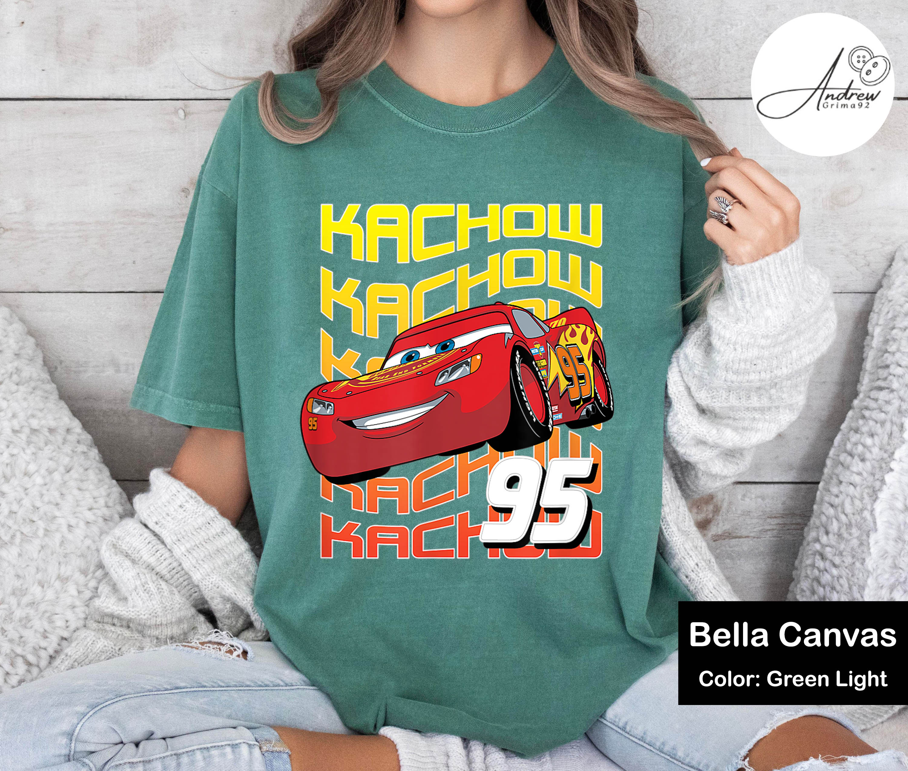 Disney Pixar Lightning Mcqueen Kachow 95 Graphic T-shirt, Tow Mater Tee ...