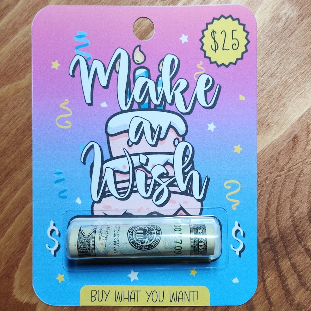 Happy Birthday Money Holder Cash Gift Card Birthday Bucks Make A Wish ...