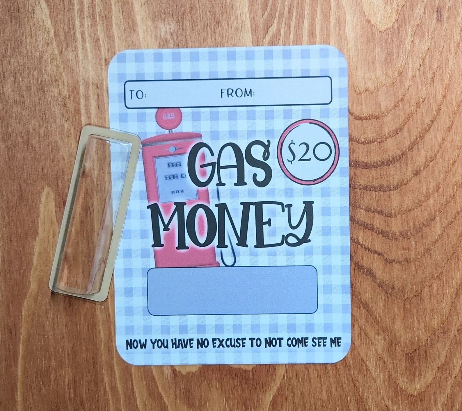 Gas Money Holder Cash Gift Card Fun Fuel Funds Creative Present Ideas ...