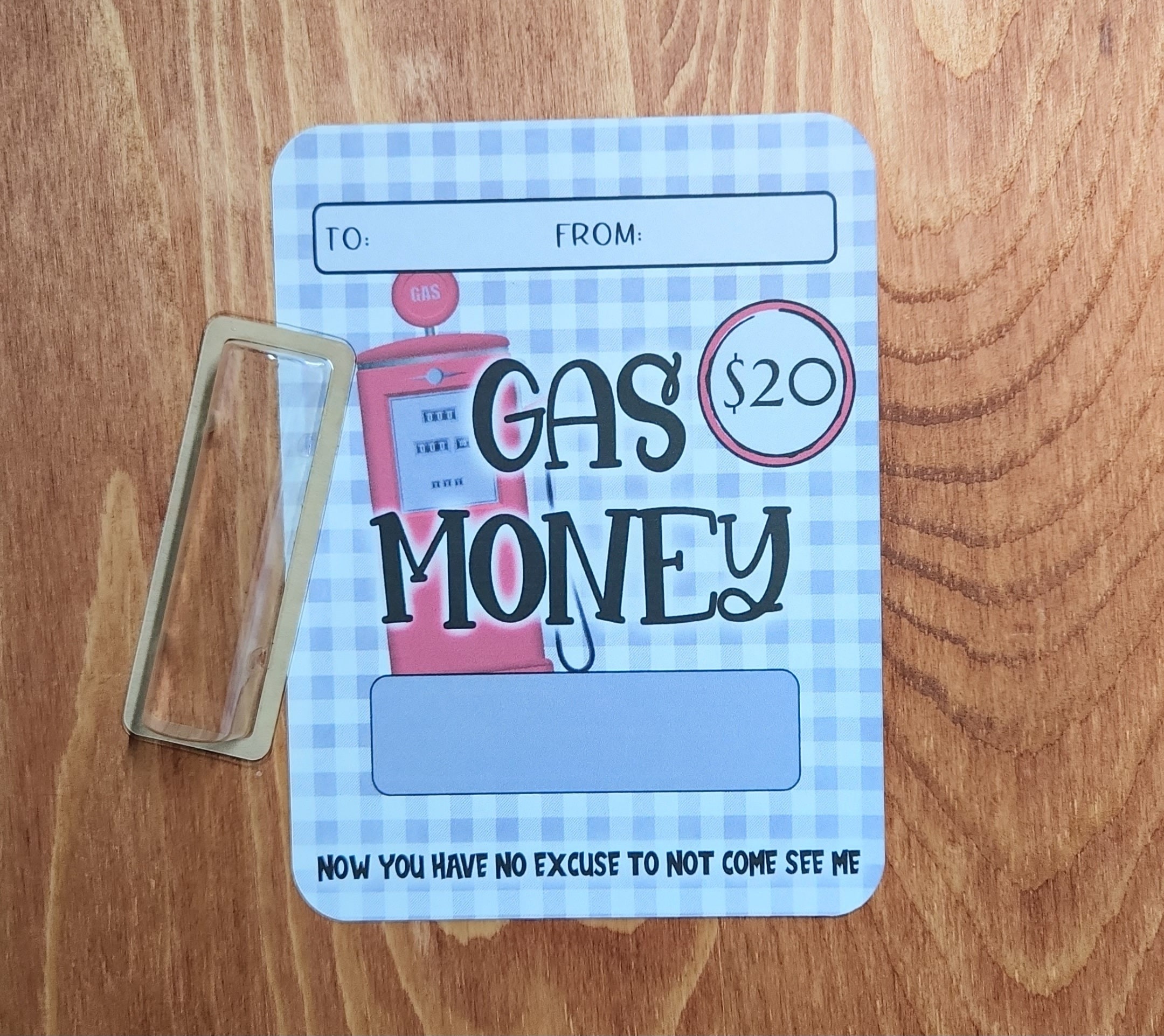 Gas Money Holder Cash Gift Card Fun Fuel Funds Creative Present Ideas ...