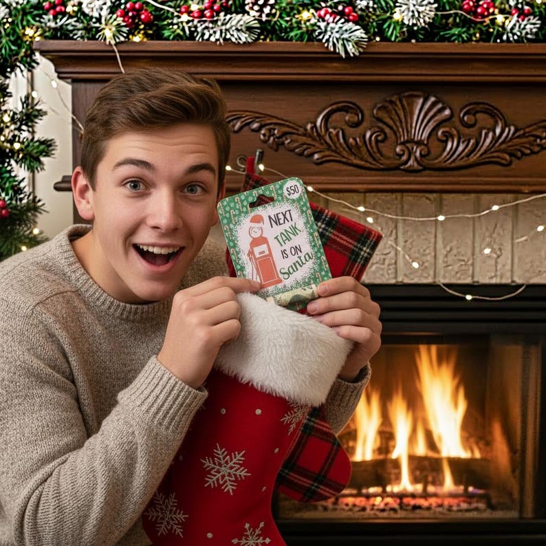 Santa Gas Money Gift Card, Unique Holiday Cash Gift - Etsy