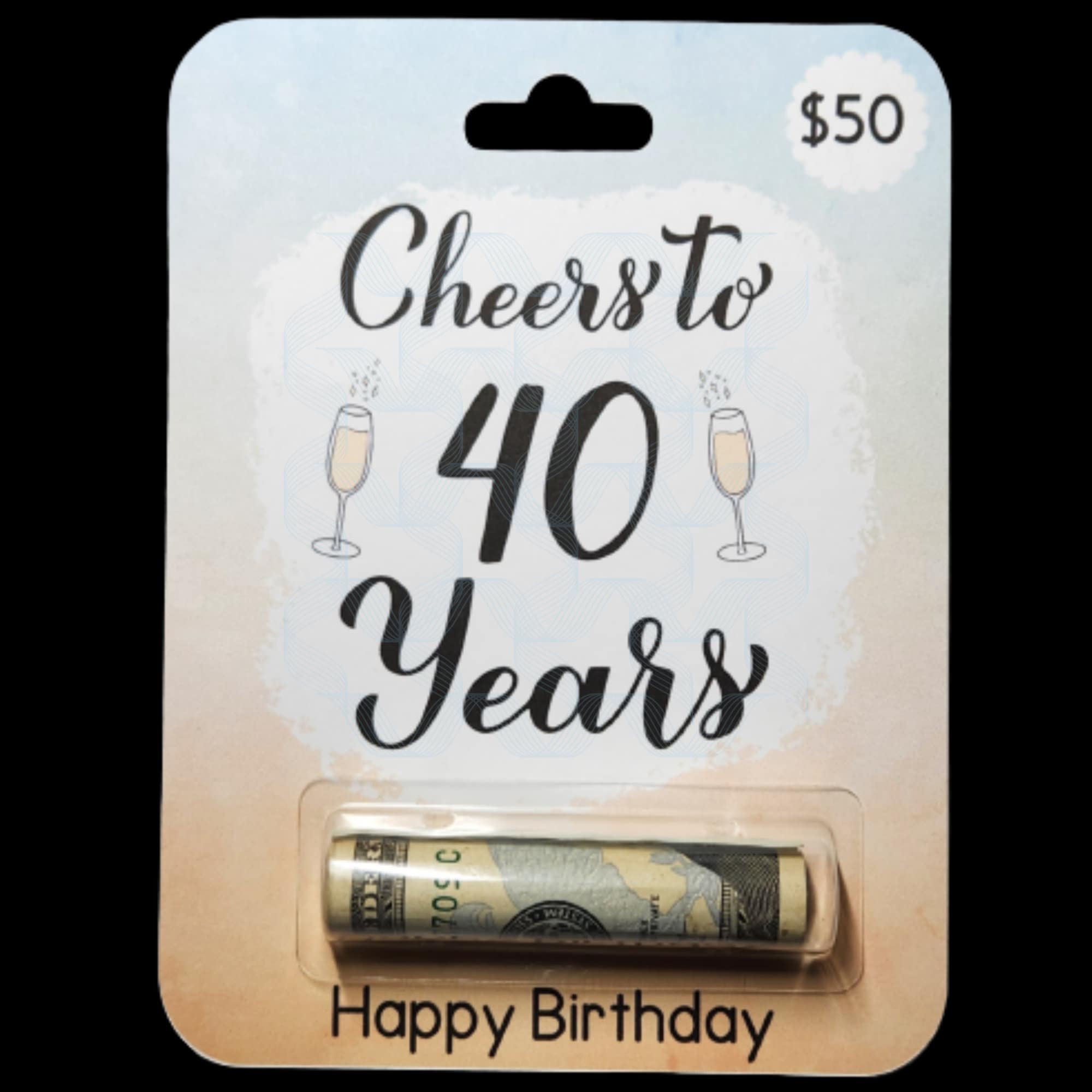 40th Birthday Money Holder. Creative Cash Gift Card - Etsy