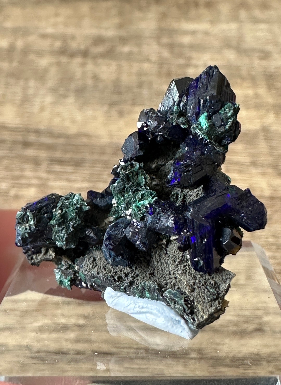 Collectors Quality Gemmy Crystallized Azurite With Velvet Malachite ...
