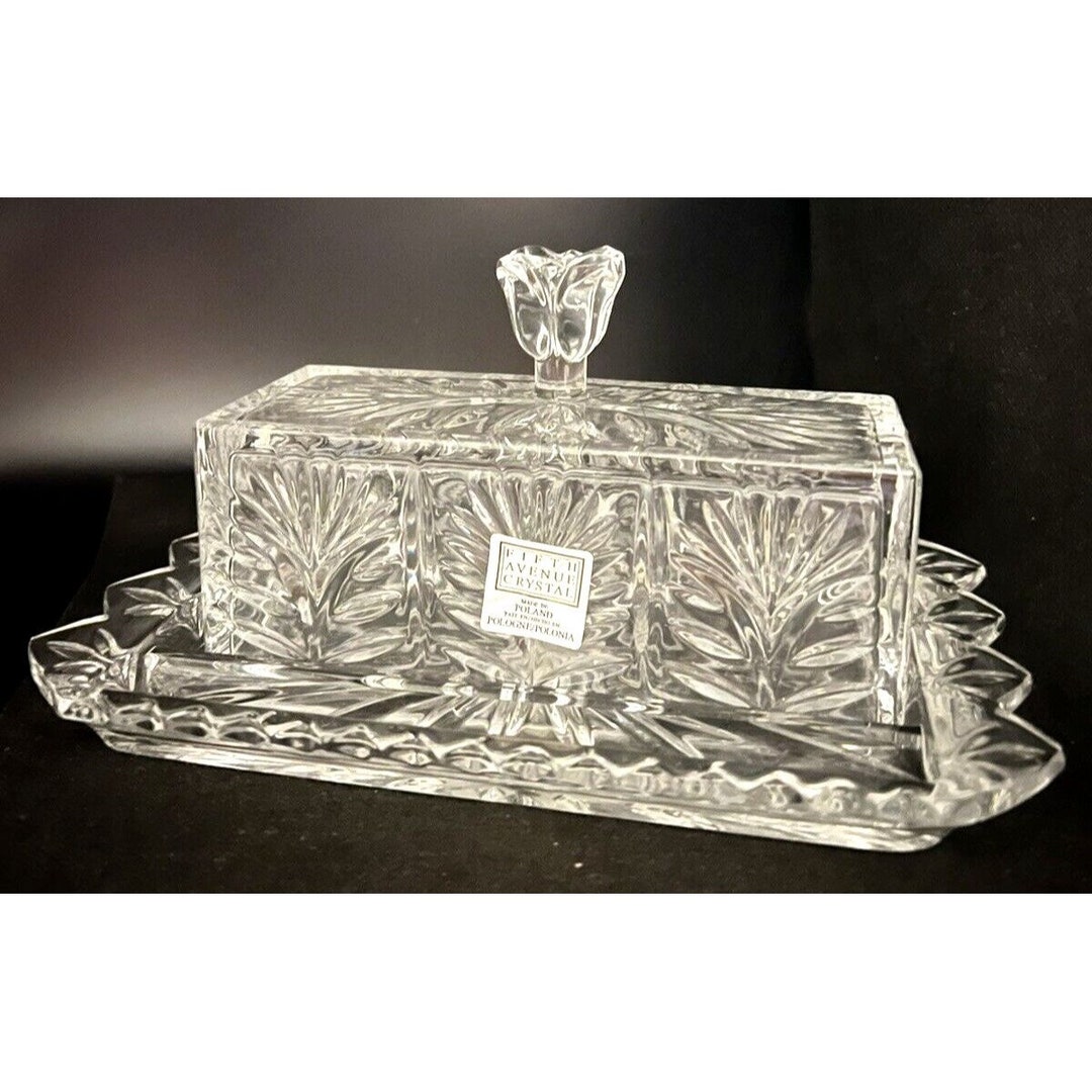 Fifth Avenue Crystal Set of Covered Butter Dish W/ 2 Spreader - Etsy