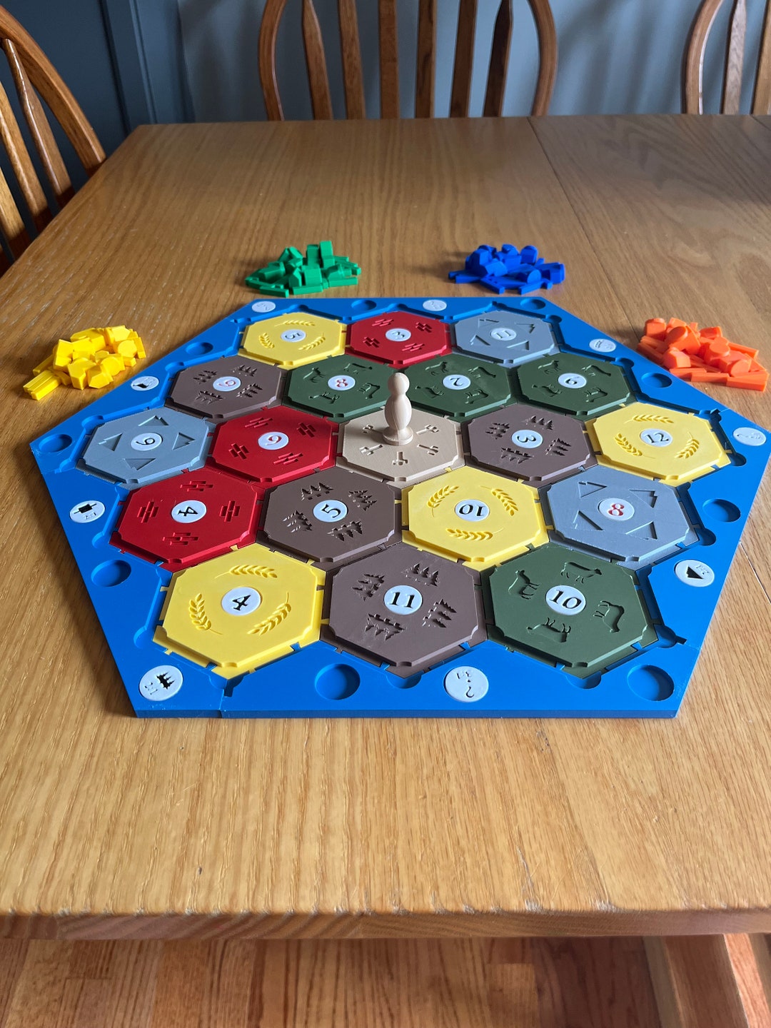 3D Printed Interlocking Game Board: Full Color, 3-4 Players (3D STL ...