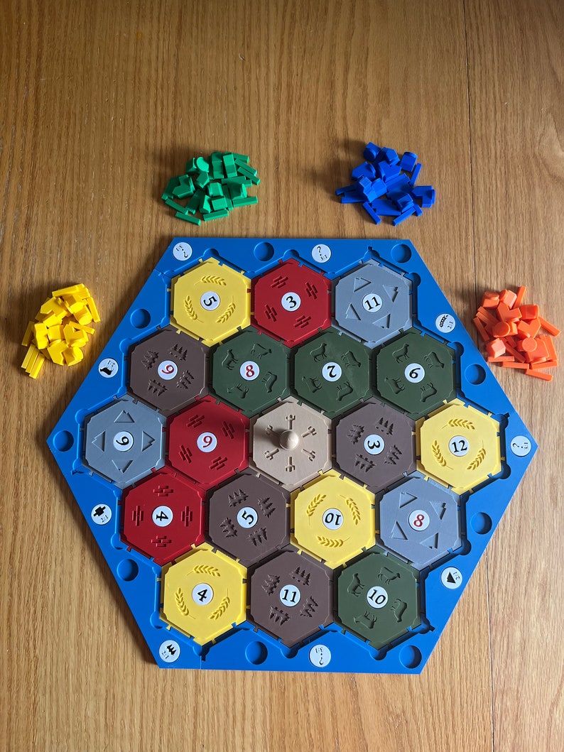 3D Printed Interlocking Game Board: Full Color, 3-4 Players (3D STL ...