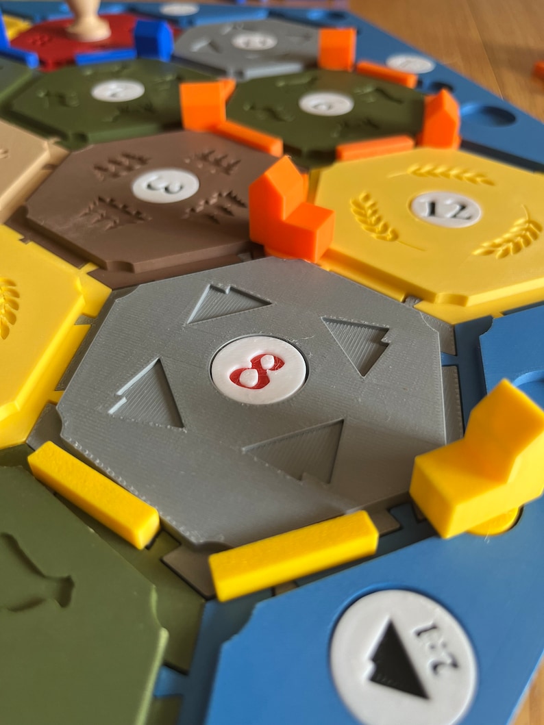 3D Printed Interlocking Game Board: Full Color, 3-4 Players (3D STL ...