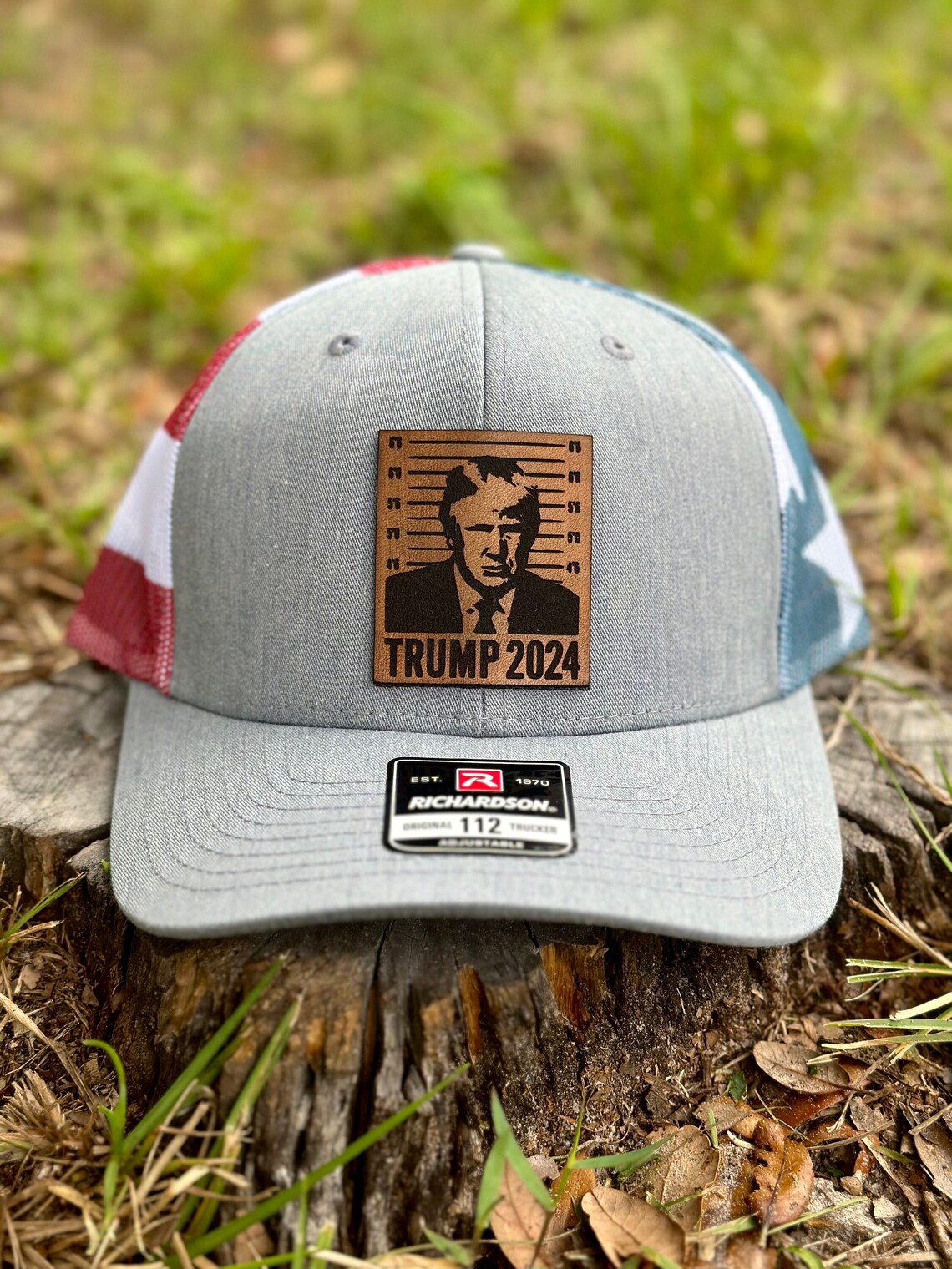 Trump Mugshot, Trump 2024 Leather Patch Trucker Hat - Etsy