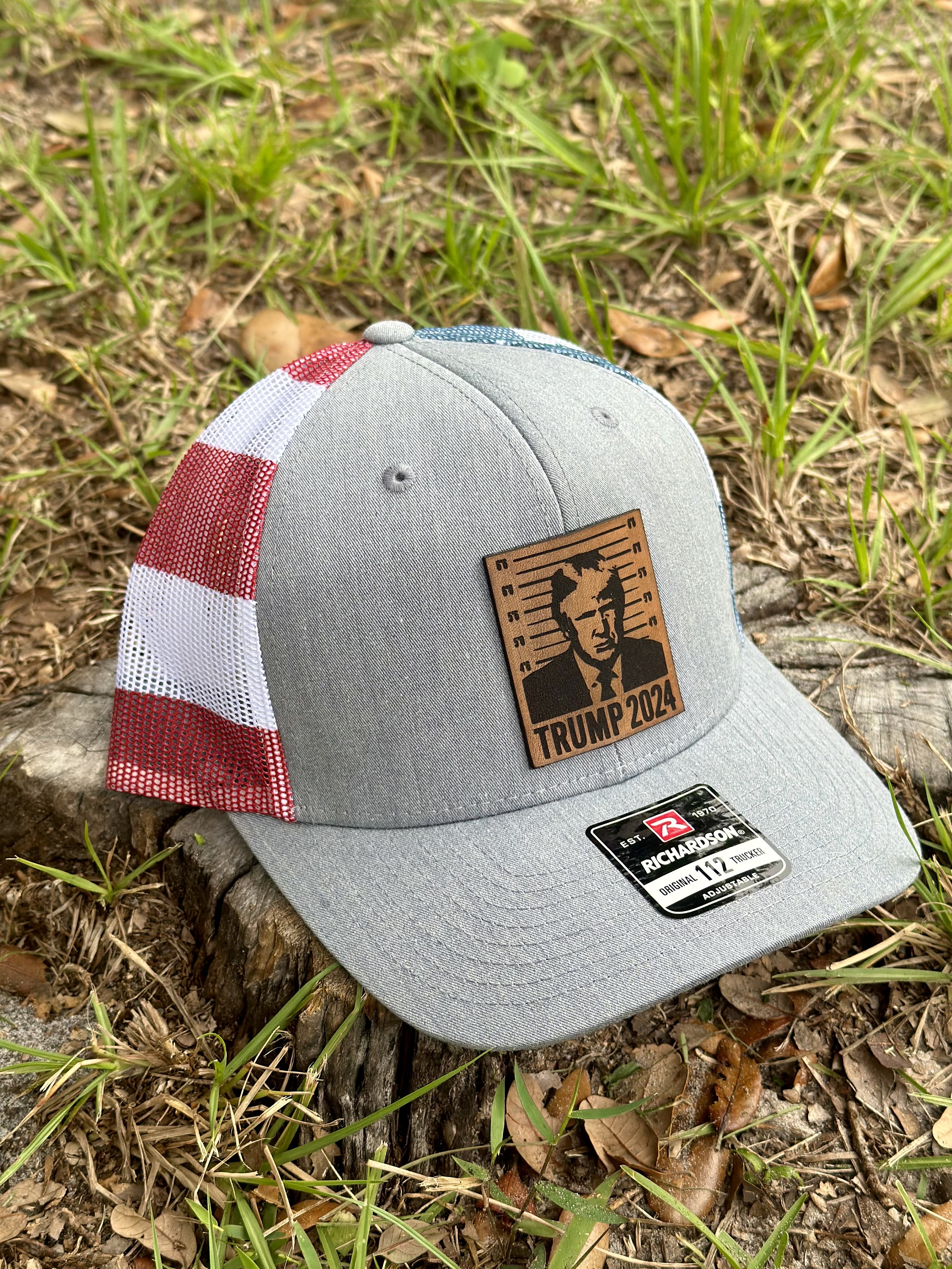 Trump Mugshot, Trump 2024 Leather Patch Trucker Hat - Etsy