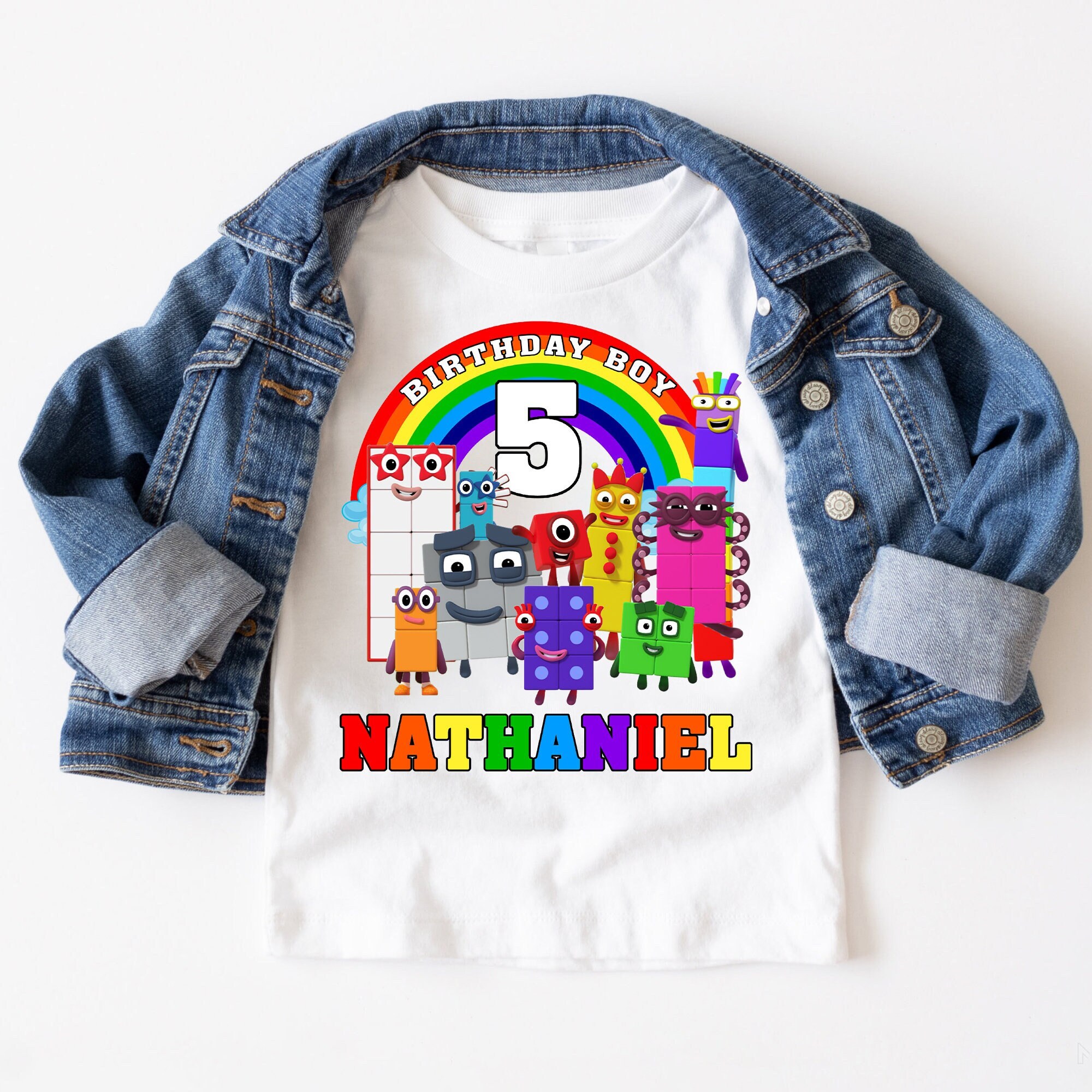 Numberblocks Inspired Birthday Shirt, Custom Numberblocks Matching ...