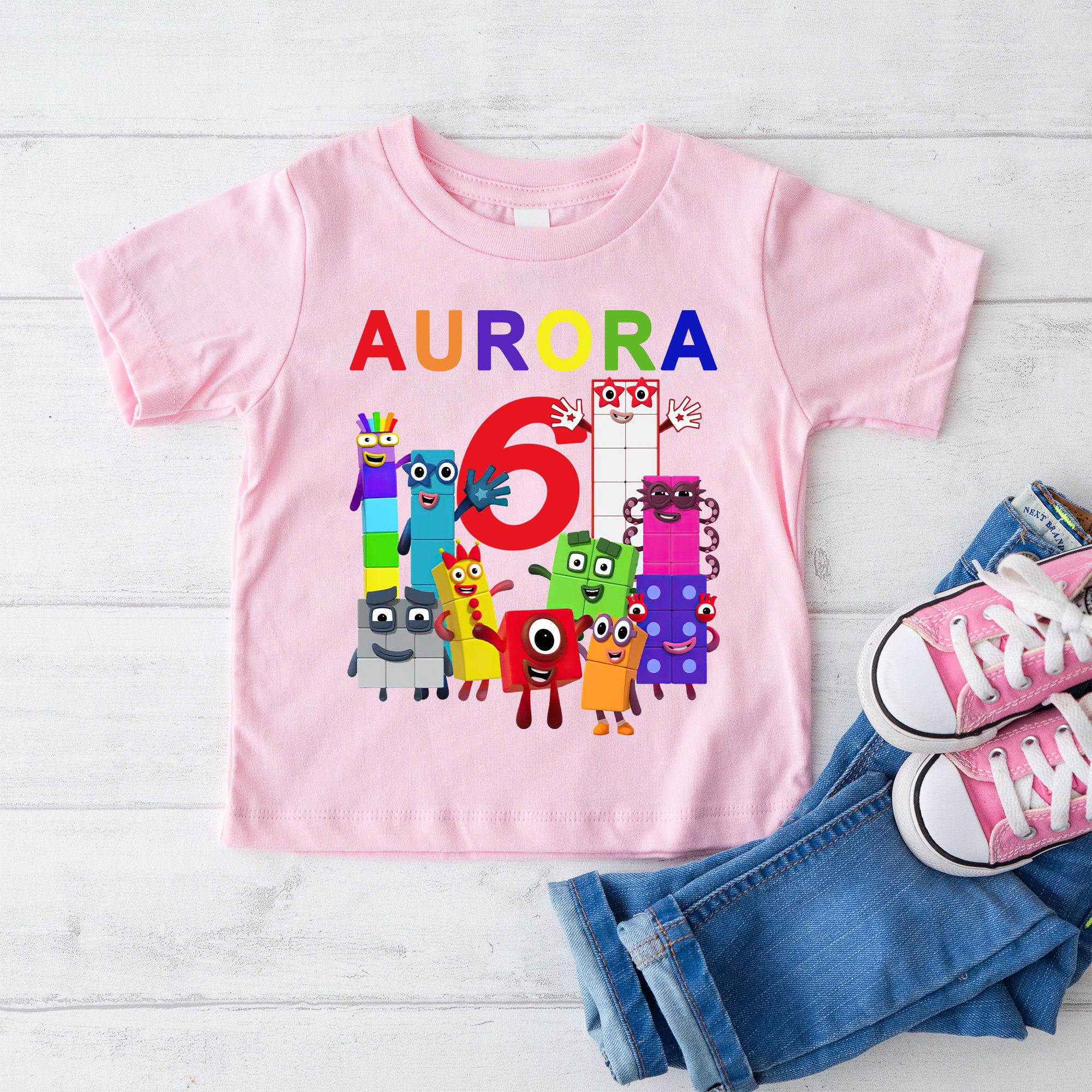 Numberblocks Inspired Birthday Shirt, Custom Numberblocks Matching ...