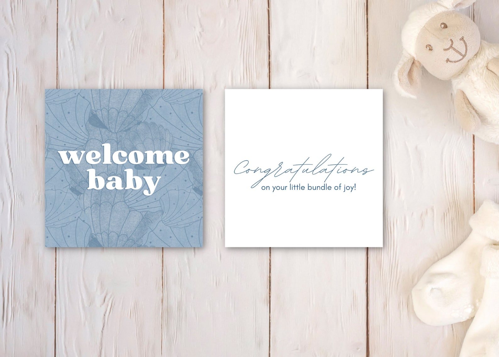 Congratulations Baby Blue Expecting Card, 6x6 Baby Card, Modern Welcome ...