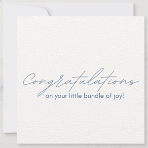 Congratulations Baby Blue Expecting Card, 6x6 Baby Card, Modern Welcome ...