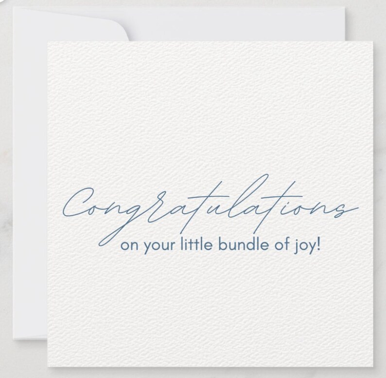 Congratulations Baby Blue Expecting Card, 6x6 Baby Card, Modern Welcome ...