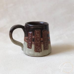 Handmade Coffee Mug | Boho Pottery in Rustic Style | Rust & Cream ...