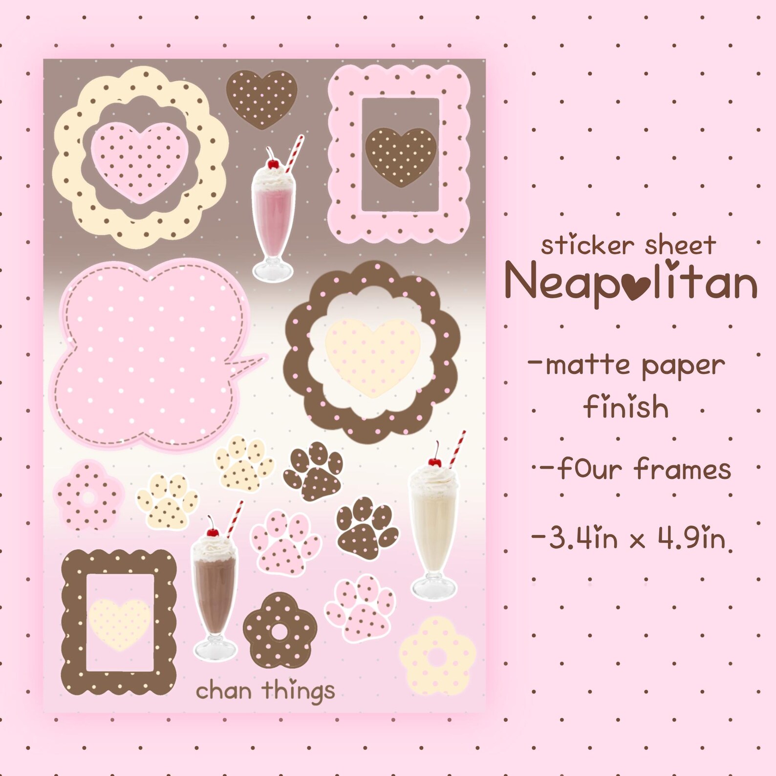 Neapolitan Sticker Sheet - Etsy