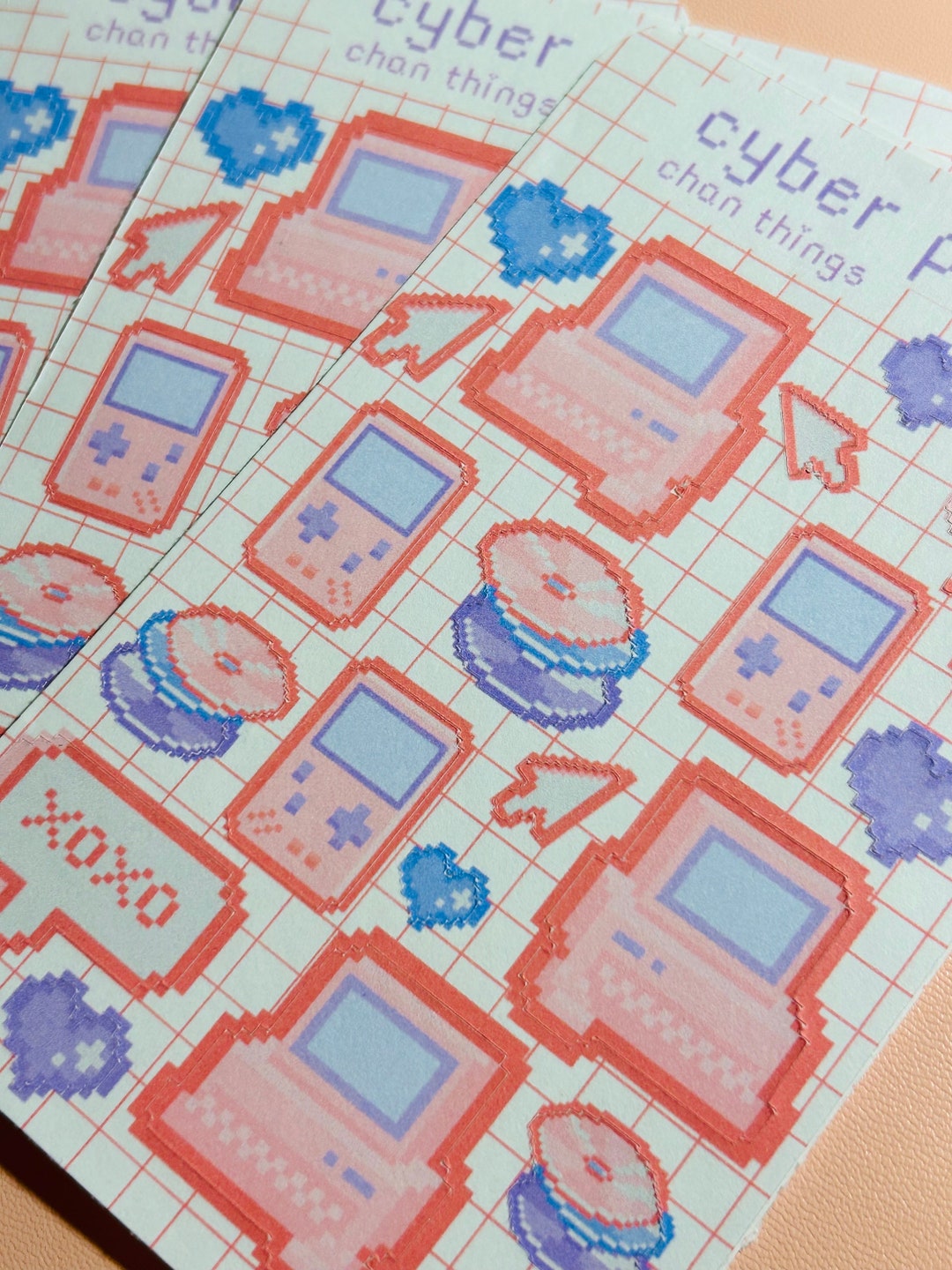 Cyber Pixels Sticker Sheet - Etsy