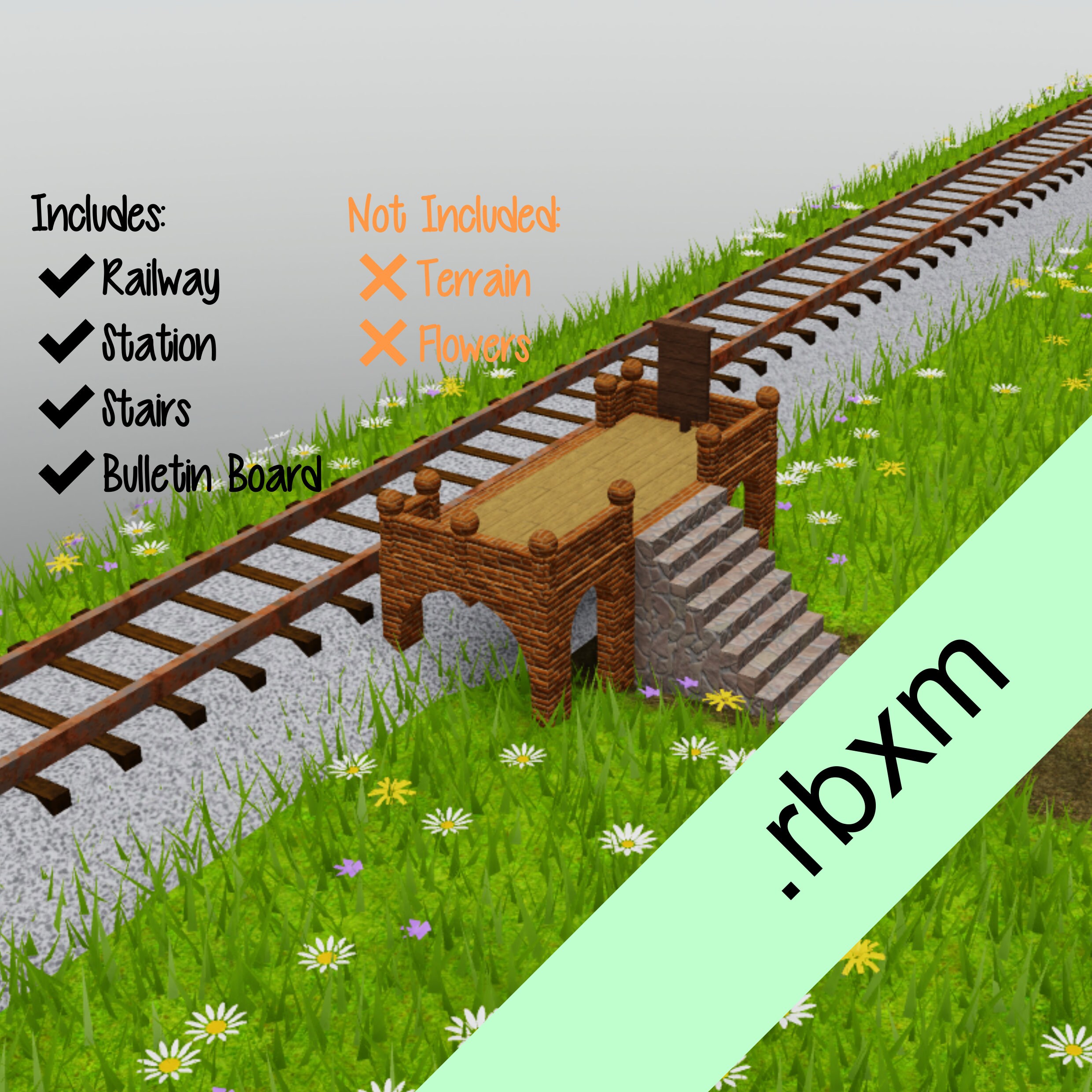 Cottagecore Meadow Railroad Train Station Roblox Studio - Etsy