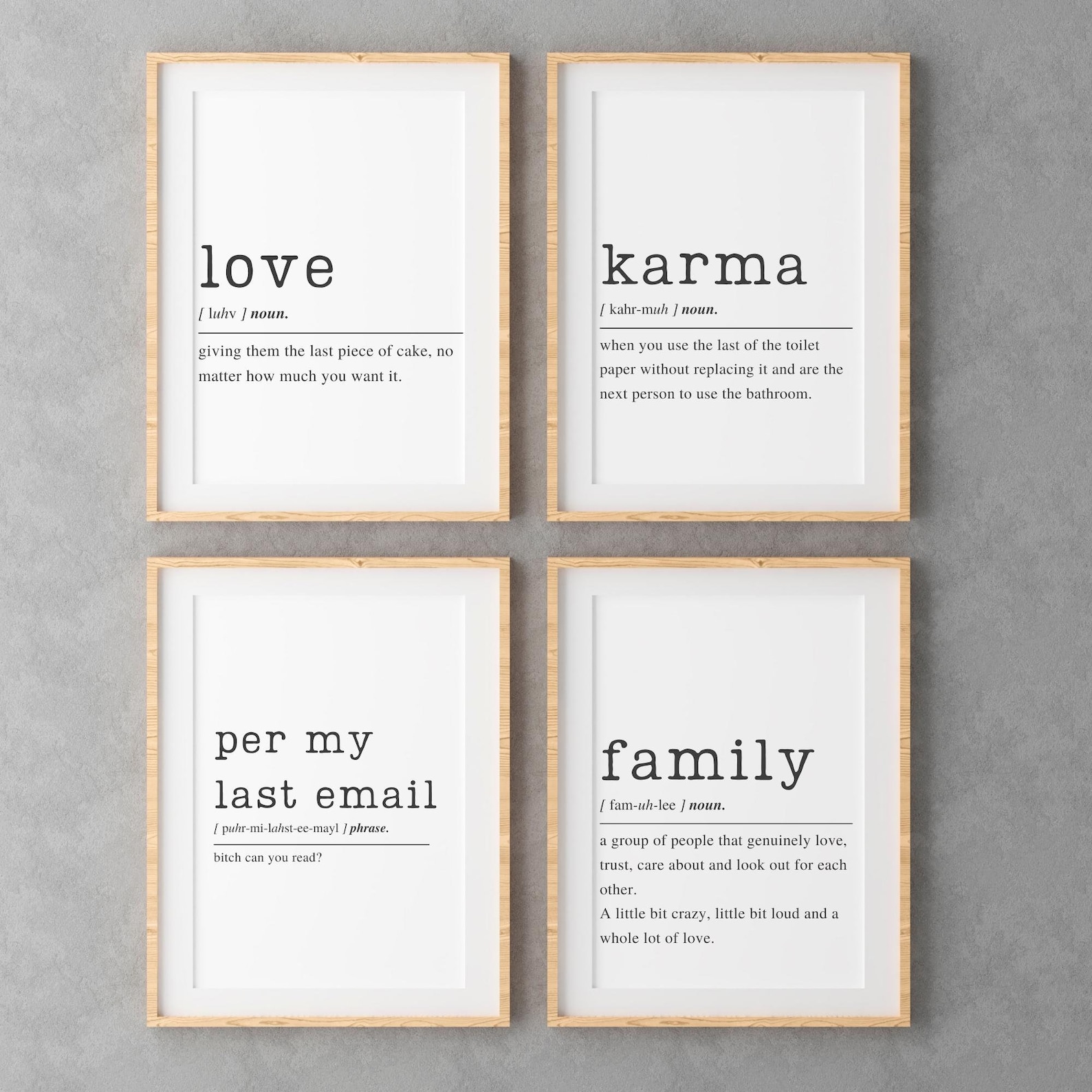 Funny Sarcastic Definition Printable, Home Decor Wall Art, Word ...