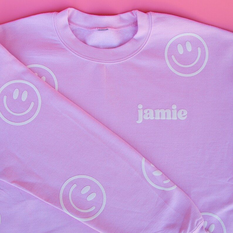 Smiley Sweatshirt | Smiley Face Sweatshirt, Monogramed Sweatshirt ...