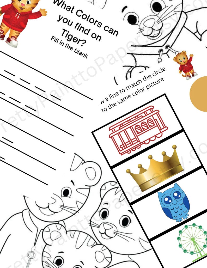 10 Page Daniel Tiger Activity Pack - Etsy
