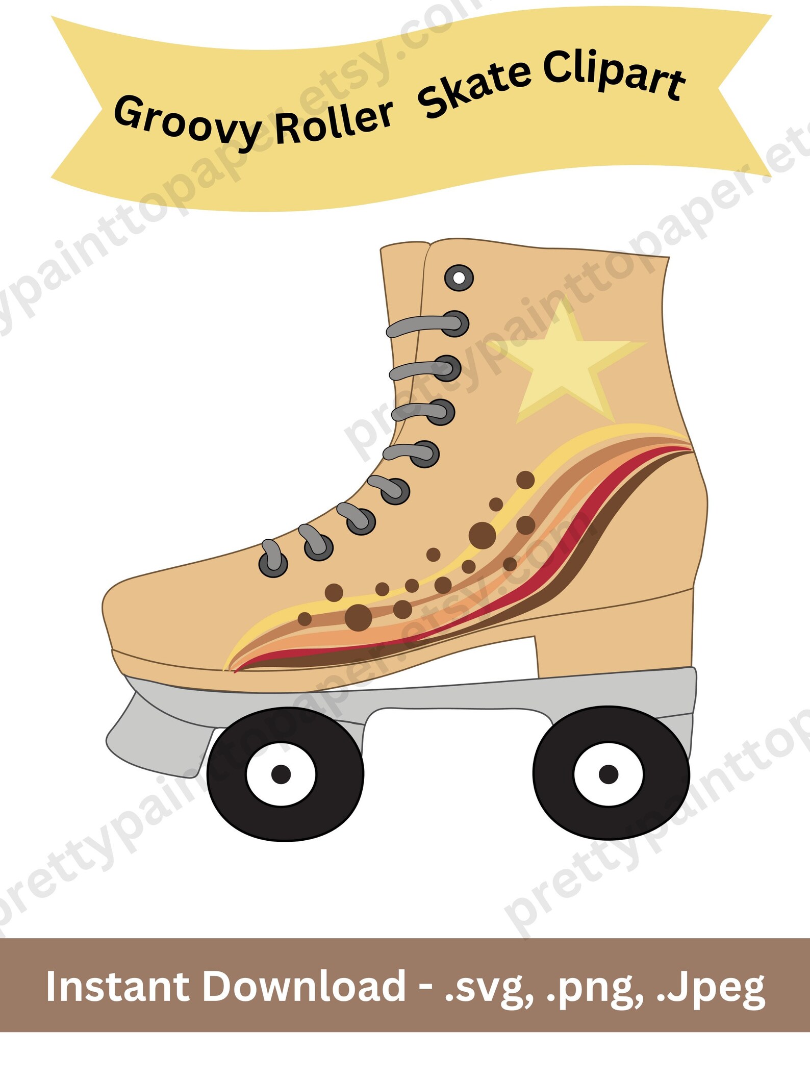Disco Roller Skate .svg, .png, .jpeg, Clipart, Art Printable, Digital ...