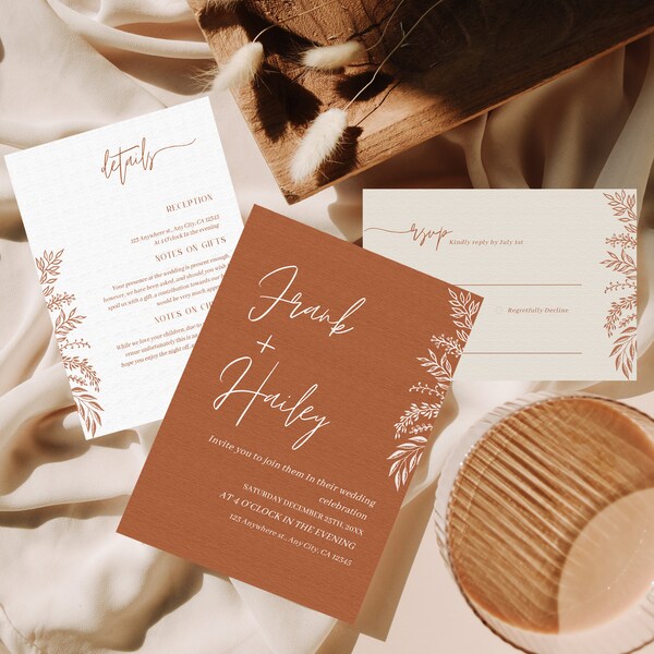 Fall Wedding Invite - Etsy