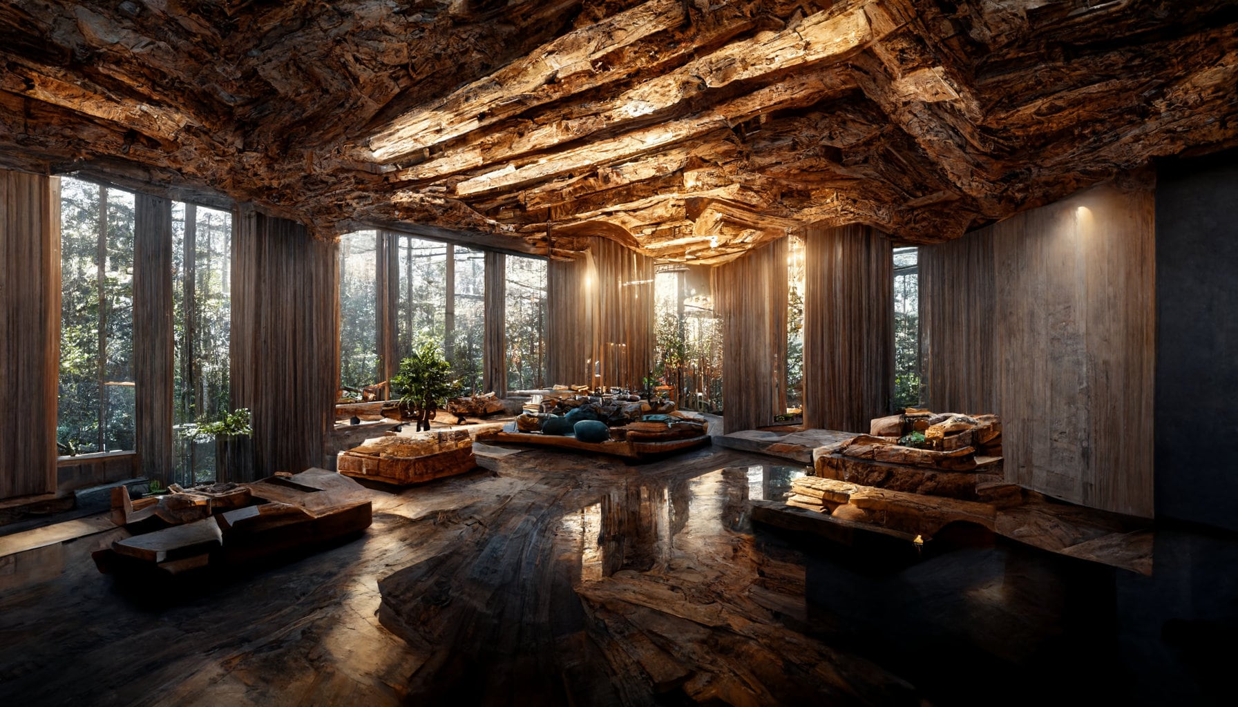 Log Cabin Wallpaper Real Log Look Rustic Lodge