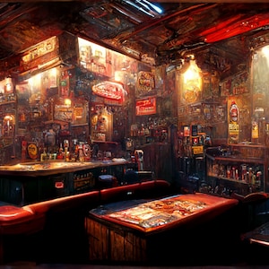 Biker Dive Bar Themed Video Conferencing Backgrounds - Etsy