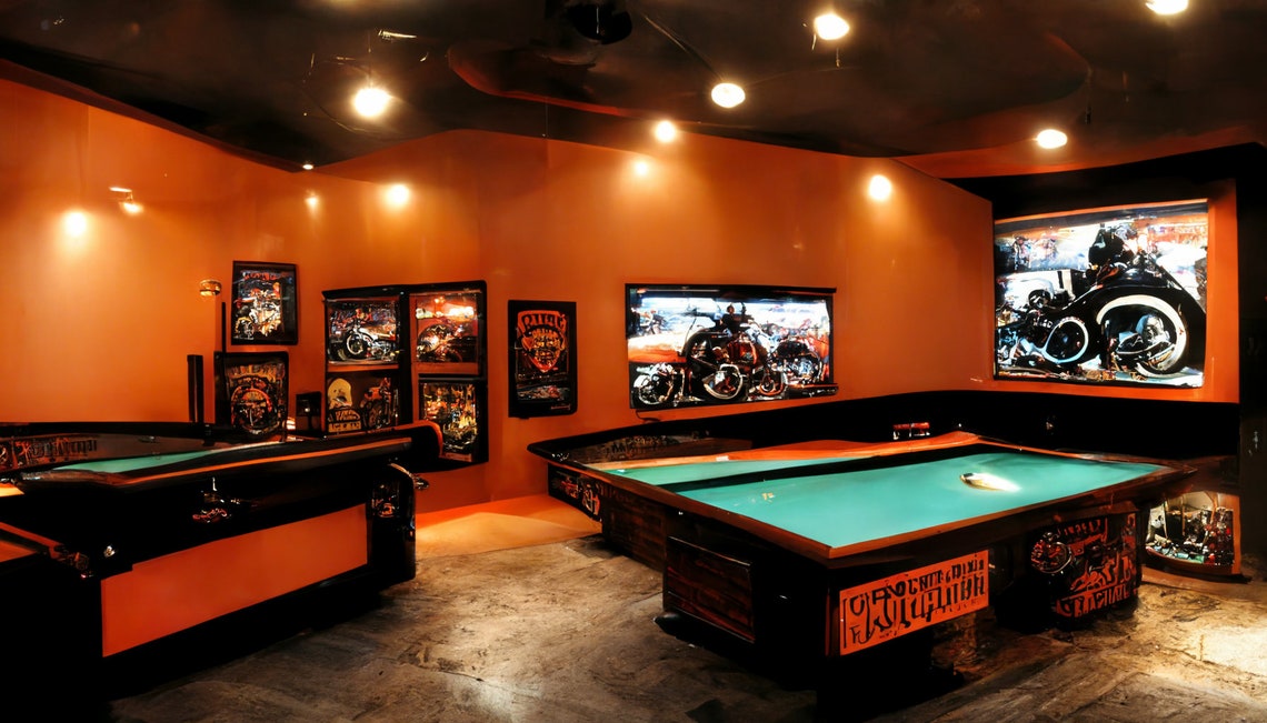 Biker Dive Bar Themed Video Conferencing Backgrounds - Etsy