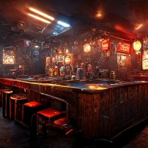 Biker Dive Bar Themed Video Conferencing Backgrounds - Etsy