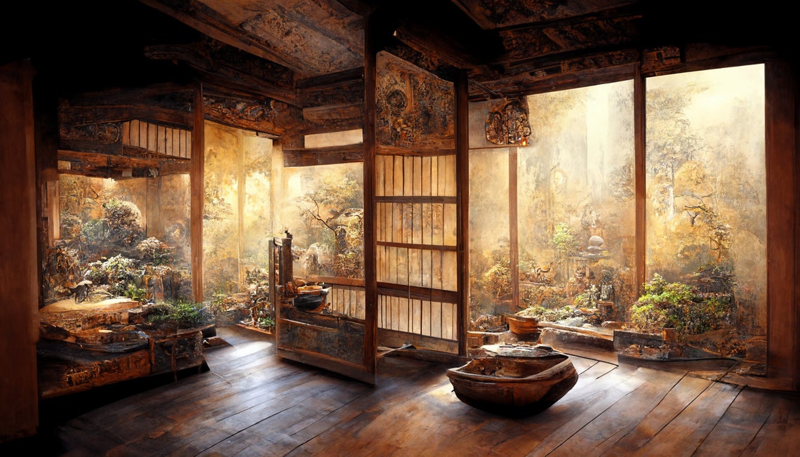 Beautiful Japanese Fantasy Themed Room for Video Conferencing ...