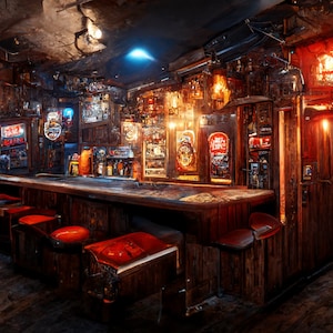 Biker Dive Bar Themed Video Conferencing Backgrounds - Etsy