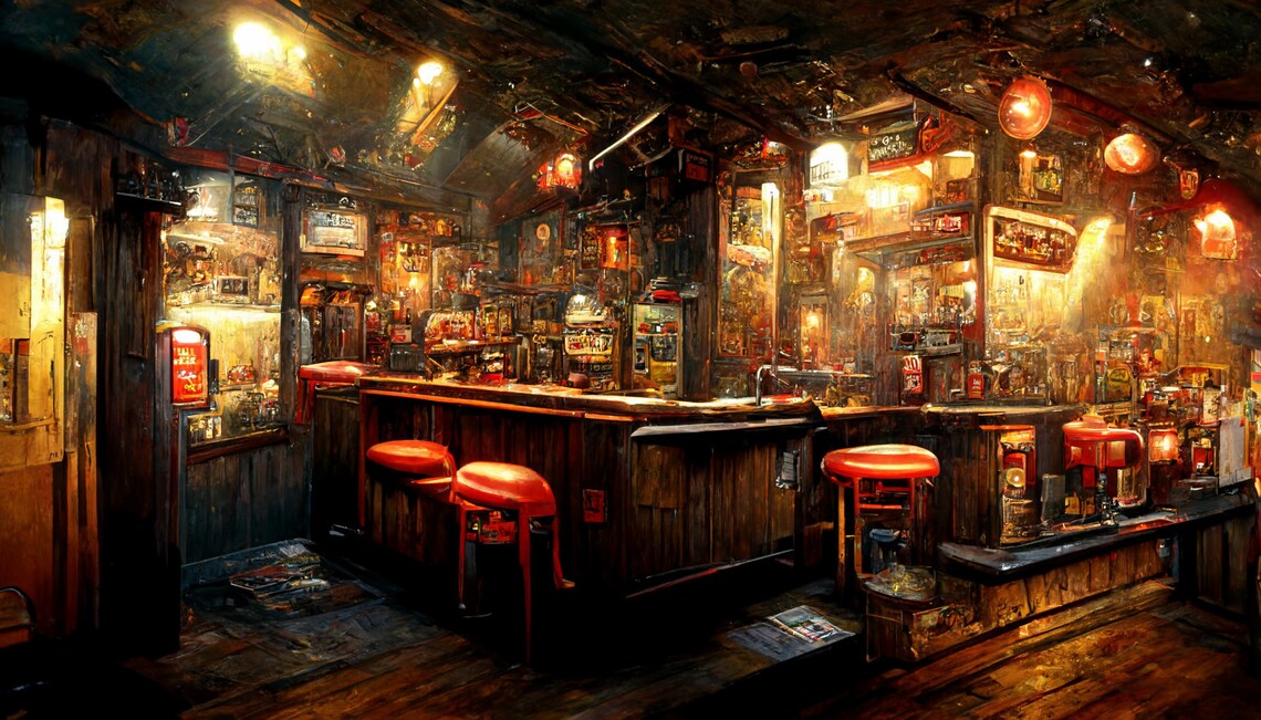 Biker Dive Bar Themed Video Conferencing Backgrounds - Etsy