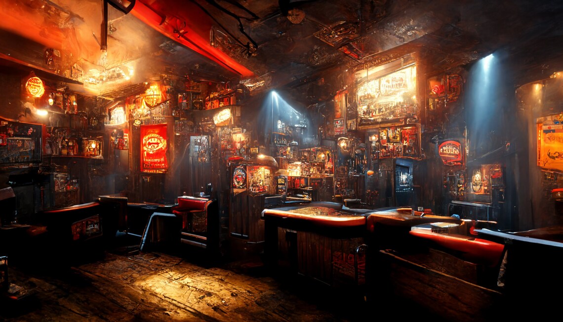 Biker Dive Bar Themed Video Conferencing Backgrounds - Etsy
