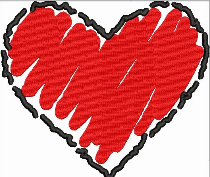 Squiggle Heart Machine Embroidery Design, Embroidery Design, Pes, Hus ...