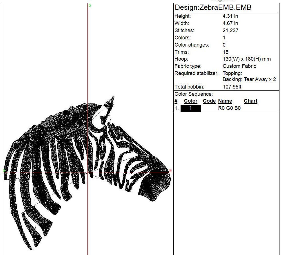 Zebra Machine Embroidery Design, Embroidery Design, Pes, Hus, Dst, Exp ...
