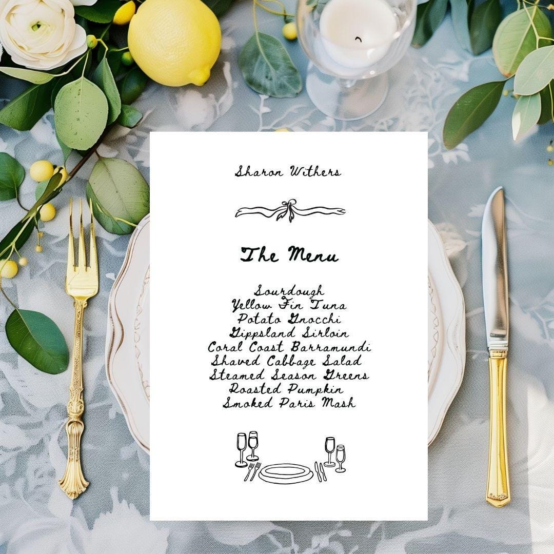 Minimalist Event Menu Template: Black and White Scribble Design ...