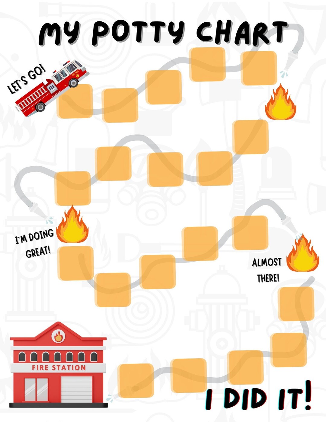 Firefighter Themed Potty Training Sticker Chart | Printable Potty Chart ...