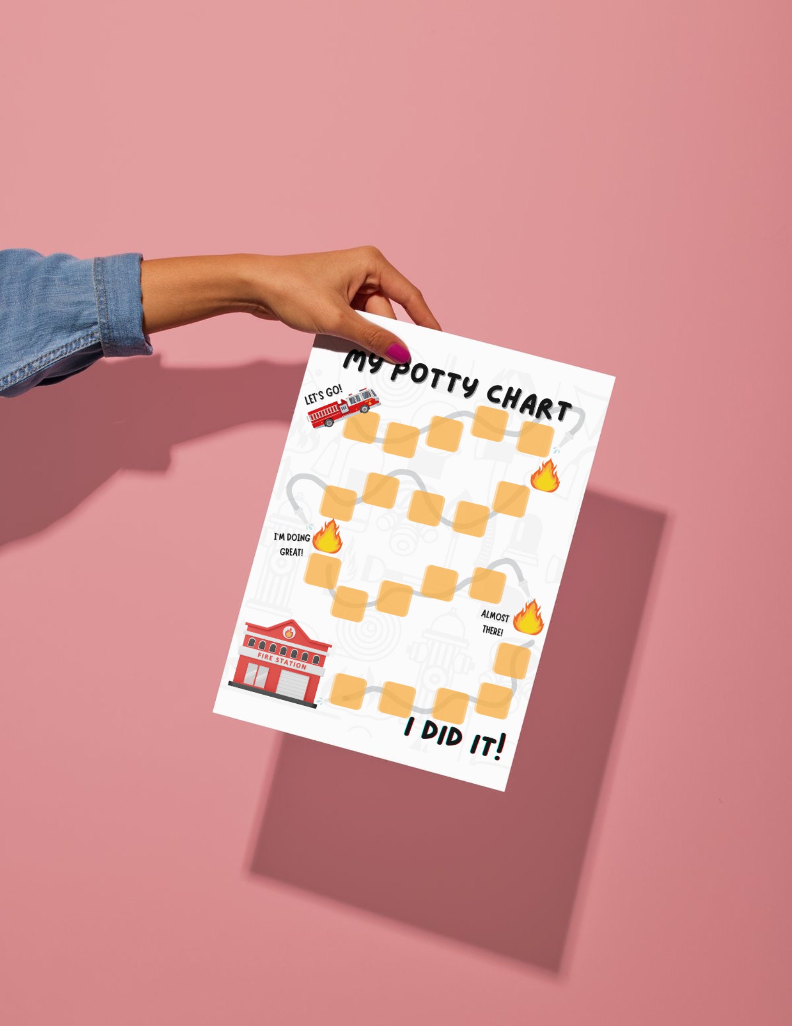 Firefighter Themed Potty Training Sticker Chart | Printable Potty Chart ...