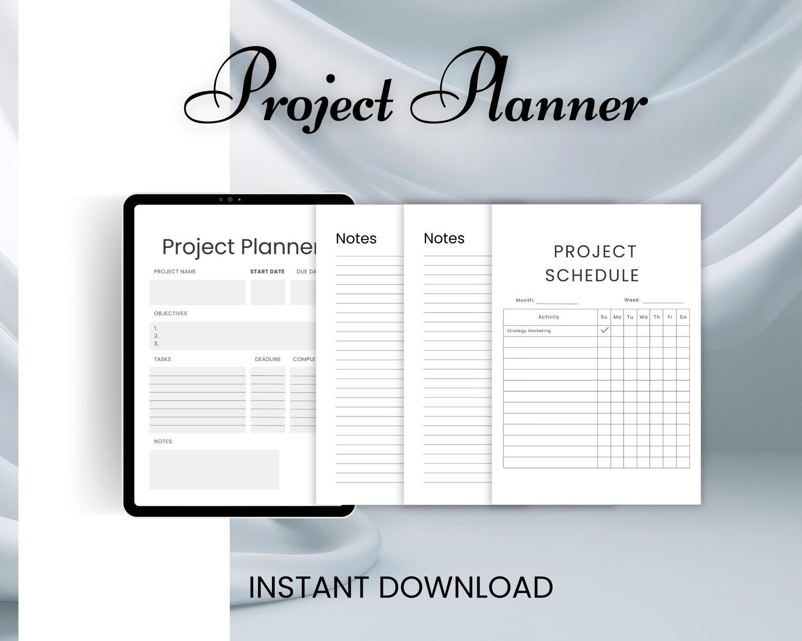 Project Planner Template, Printable Project Planner Template, Work ...