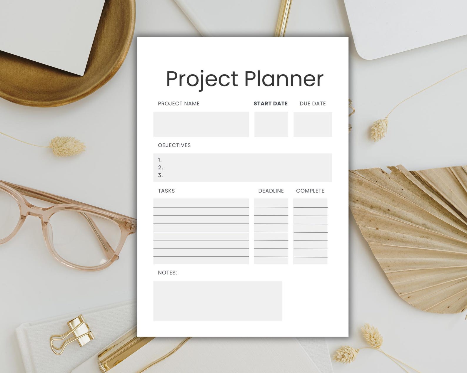 Project Planner Template, Printable Project Planner Template, Work ...