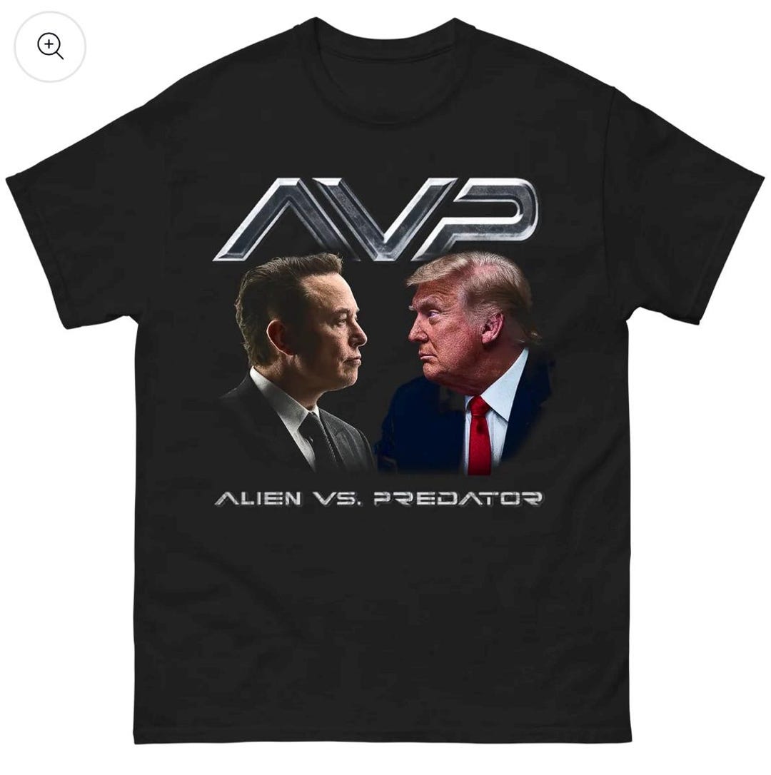 Alien Vs Predator: Trump Vs Elon Shirt - Etsy