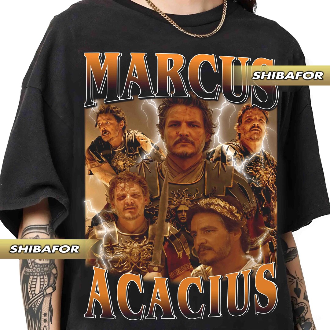 Pedro Pascal as Marcus Acacius Gladiator II Retro 90s Style Vintage ...