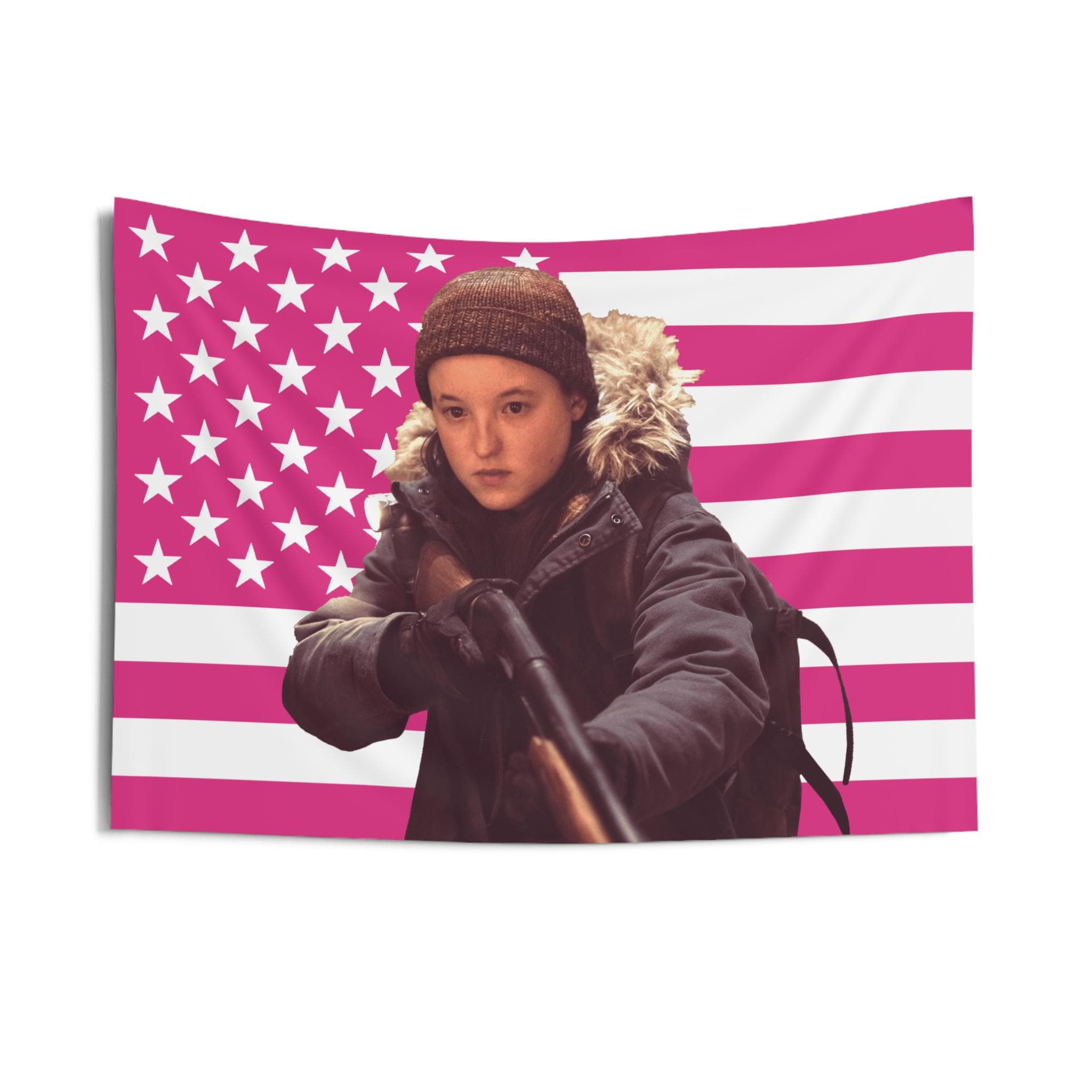 Bella Ramsey as Ellie Williams Usa Flag Pink Meme Indoor Wall ...