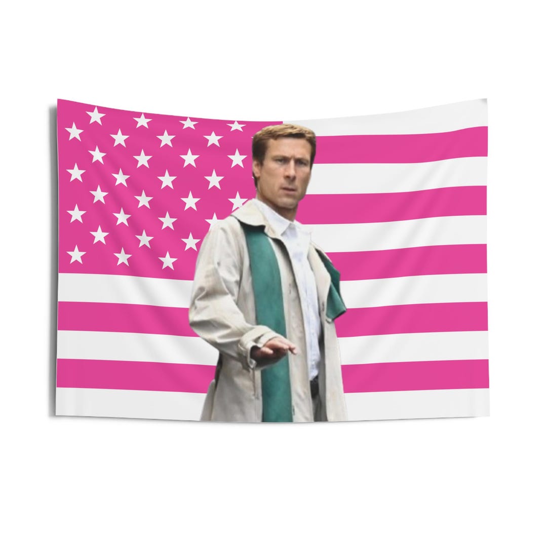 Glen Powell Pink American Flag Funny Meme Indoor Wall Tapestries - Etsy