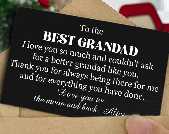 Personalized Wallet Card for Grandfather, Father's Day Gift for Grandad ...